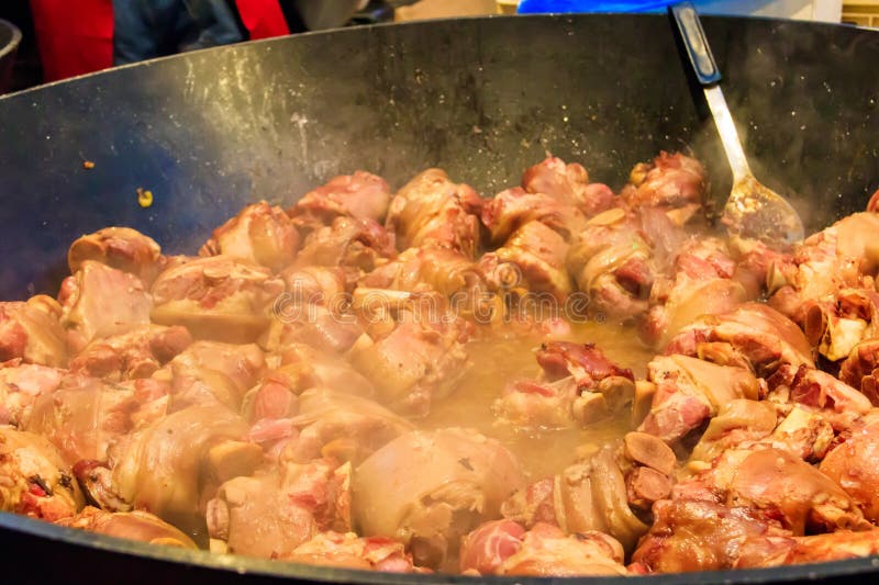 Cooking of Traditional German Dish - Sauerkraut, Sour Cabbage in ...