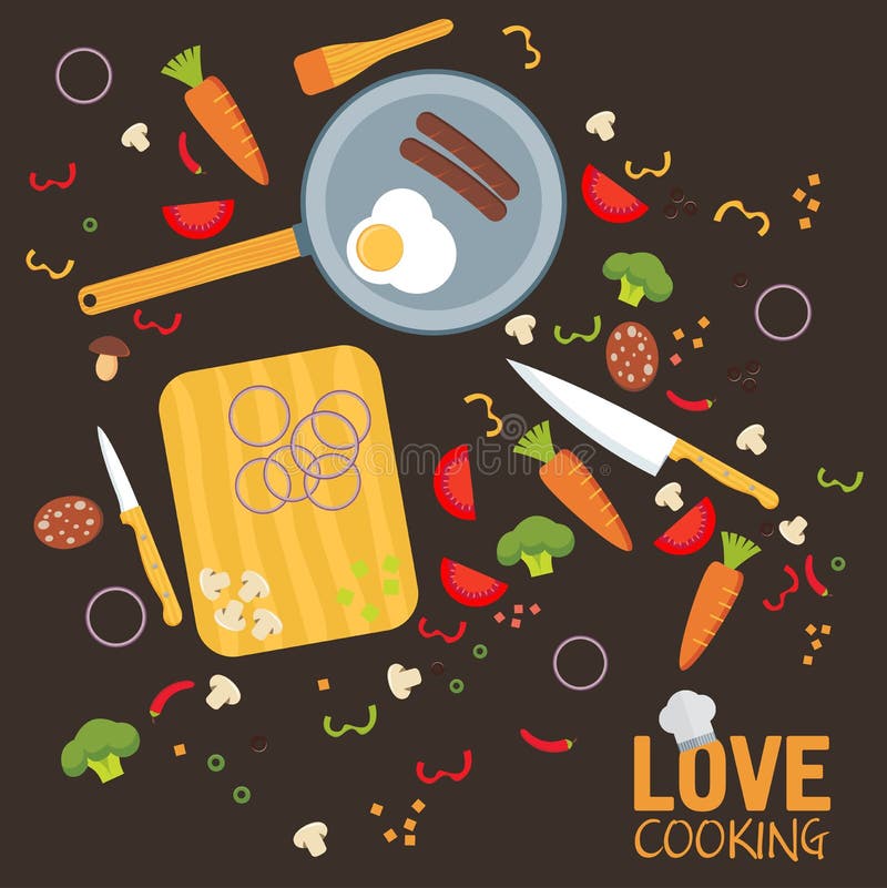 Cooking Poster Design. Vector Illustration Stock Vector - Illustration ...