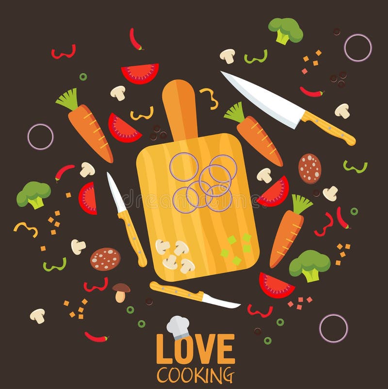 Cooking Poster Design. Vector Illustration Stock Vector - Illustration ...