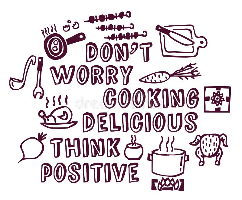 Cook Objects Doodles Seamless Pattern Stock Vector - Illustration of ...