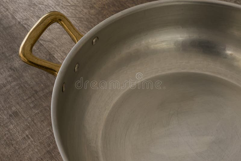 Cooking Pot Brass Handle and Interior Stock Image - Image of domestic ...