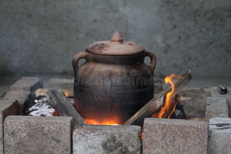 Cooking Pot. Cabbage Rolls in Clay Pot. Stock Image - Image of cured ...
