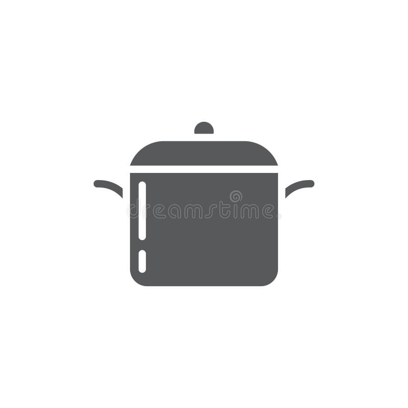 Cooking Pot Cover Vector Icon Symbol Isolated On White Background Stock ...