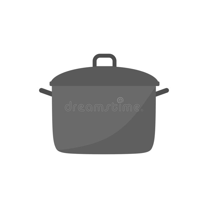 Cooking Pot Flat Design Vector Illustration. Kitchenware Pot Dinner ...