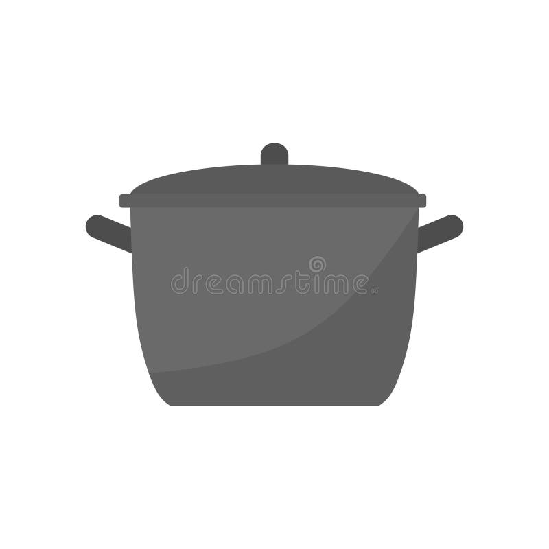Cooking Pot Flat Design Vector Illustration. Kitchenware Pot Dinner ...