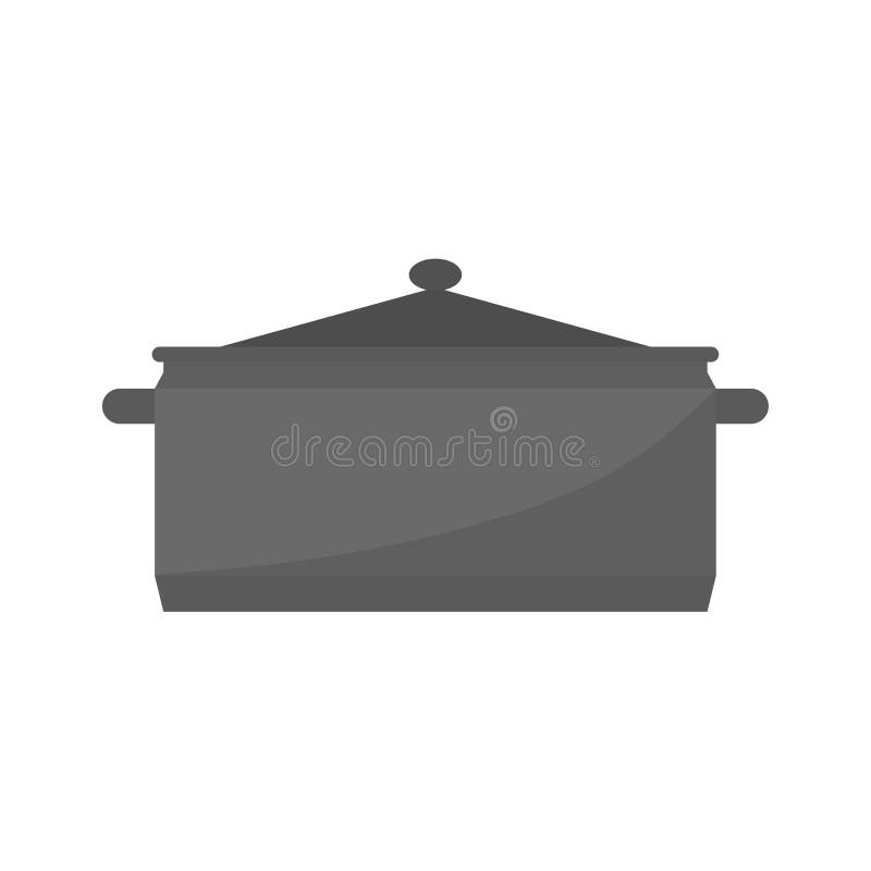 Cooking Pot Flat Design Vector Illustration. Kitchenware Pot Dinner ...