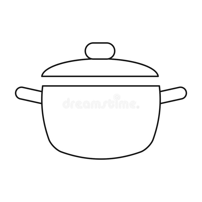 Cooking Pot Kitchen Food Outline Stock Vector - Illustration of ...
