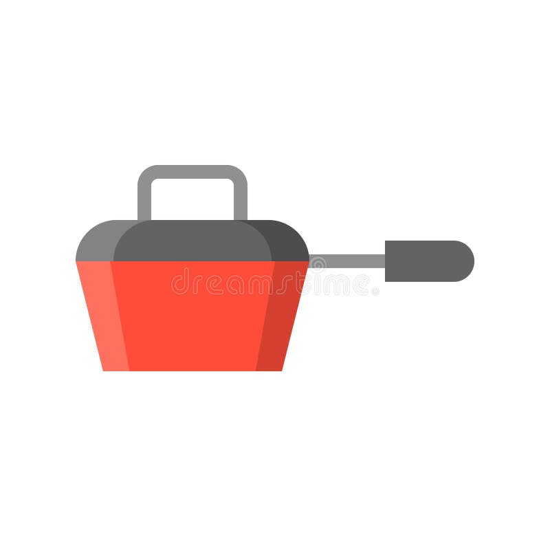 Cooking Pot and Lid, Flat Design Kitchen Utensil Icon Stock Vector ...