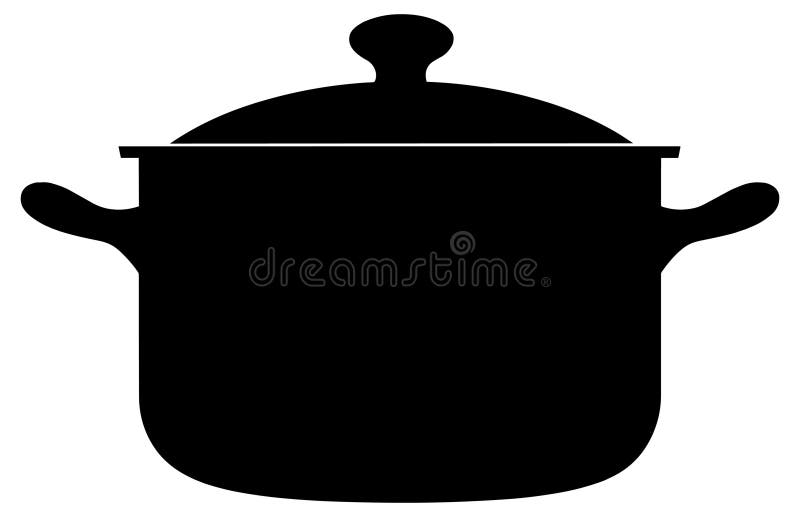 Cooking Pot Silhouette, Kitchen Cooking Pots Vector Icon Set Stock ...