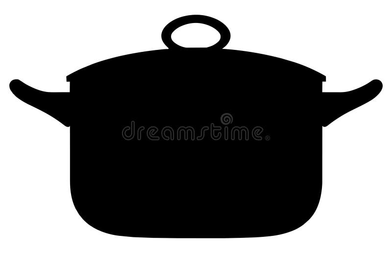 Cooking Pot Silhouette, Kitchen Cooking Pots Vector Icon Set Stock ...