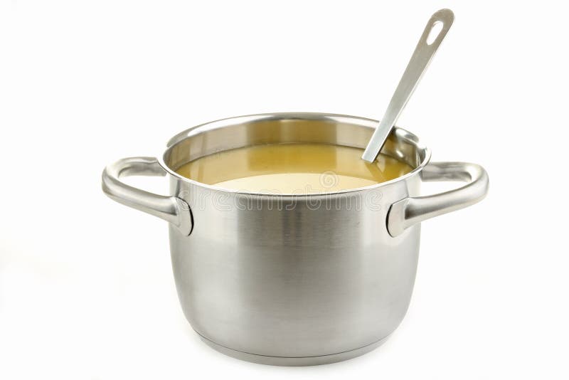 Cooking pot with soup stock image. Image of isolated - 17612067