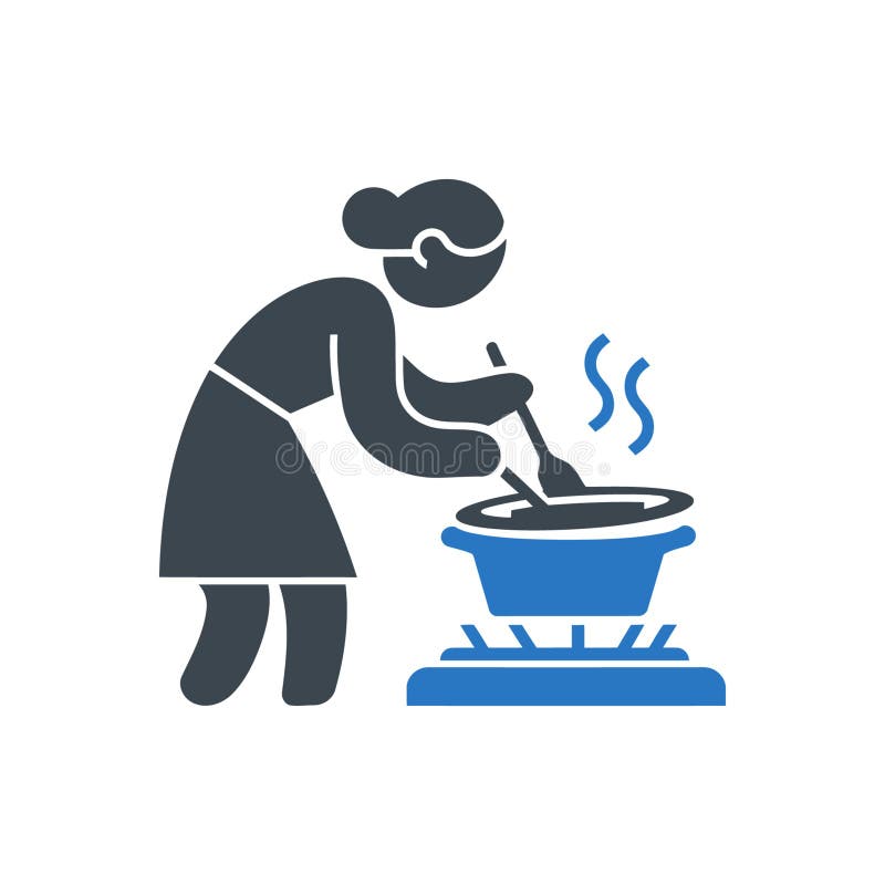 Cooking Pot Stirring Icon stock vector. Illustration of symbol - 377663078