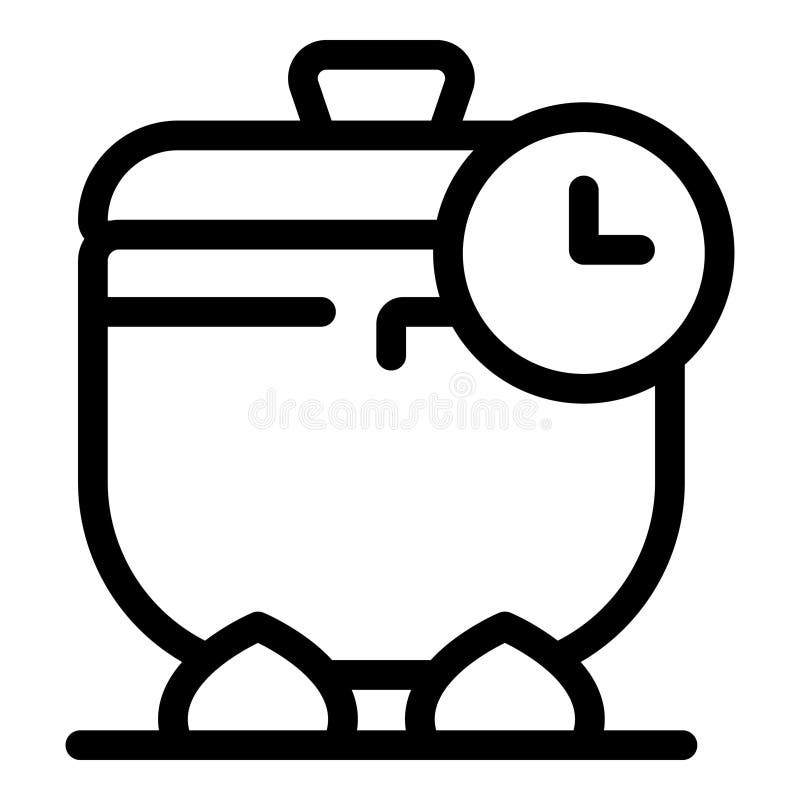 Cooking Pot on Stove with Timer Showing Cooking Time Stock Illustration ...