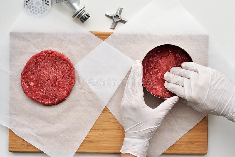 Cooking a Prime Black Angus Beef Burger Patties Stock Photo - Image of ...