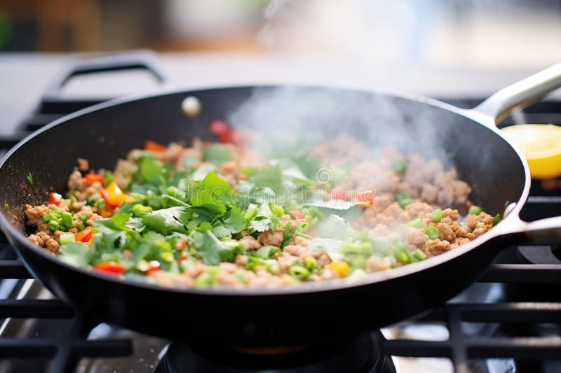 Cooking Process of Chana Masala in a Skillet Stock Photo - Image of ...