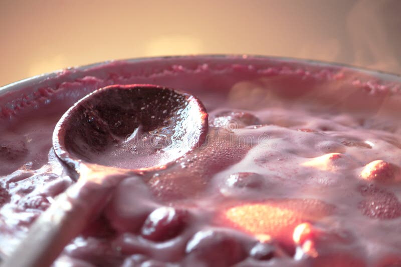 Cooking Process of Homemade Jam Stock Photo - Image of cranberry ...