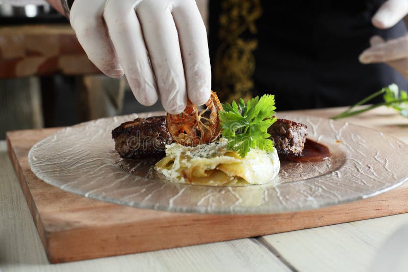 Cooking Process on a Kitchen Stock Image - Image of knife, people: 42670431