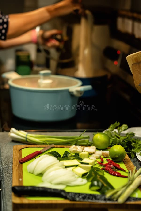Cooking Process in the Kitchen. Simple Real Life Stock Image - Image of ...