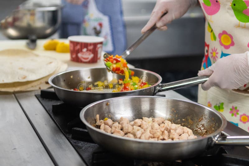 Cooking Process with Tasty Materials Stock Photo - Image of cooking ...