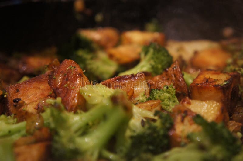 Cooking in Progress and the Raw Ingredients Get Transformed into Mouth ...