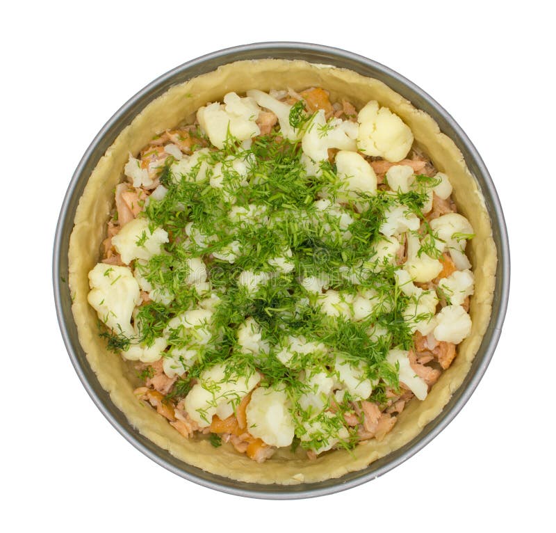 Cooking quiche with fish stock image. Image of homemade - 210827165
