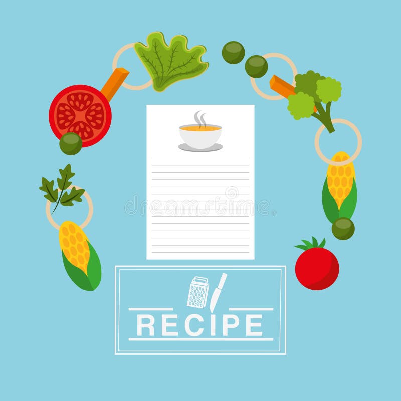 Cooking recipe design stock illustration. Illustration of food - 64227832