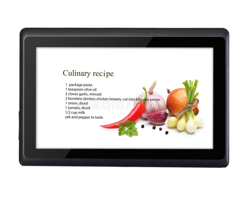 Tablet with food photo editorial photo. Image of gourmet - 36120091