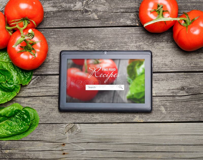 Cooking Recipes on Tablet Pc Stock Image - Image of online, cooking ...