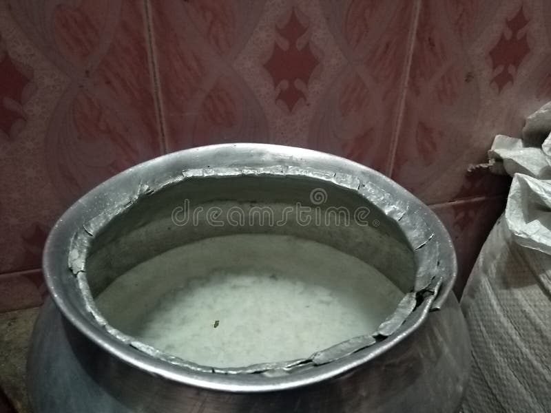 Cooking Rice in a Broken Pot on Stove Stock Photo - Image of delicious ...