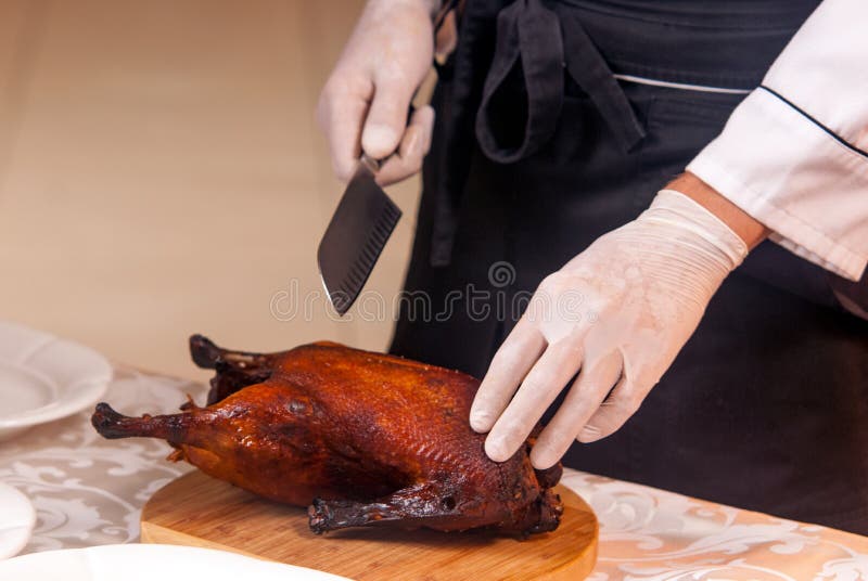 Cooking Roast Duck in Restaurant Stock Image - Image of closeup ...
