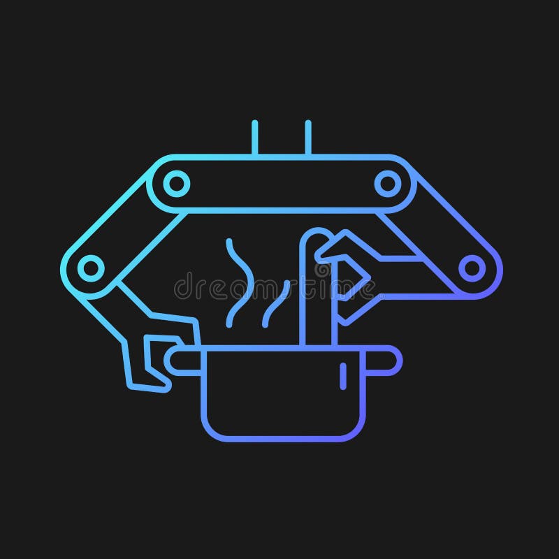 Cooking Robots Gradient Vector Icon for Dark Theme Stock Vector ...