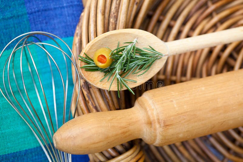 Cooking - Rolling Pin and Wooden Spoon Stock Image - Image of spoon ...