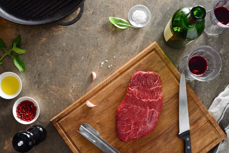 Cooking Romantic Dinner, View from Above on a Kitchen Table Stock Image ...