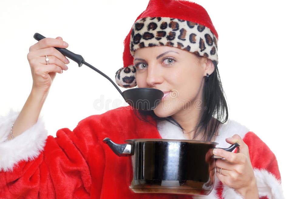 Cooking Santa stock image. Image of clothing, costume - 7107885