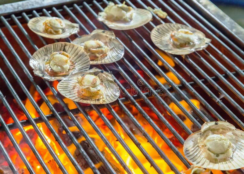 Cooking seafood. stock photo. Image of food, animal, grilled - 56342986