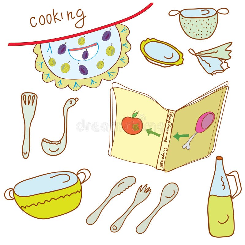 Cooking set stock vector. Illustration of food, drawn - 16776437