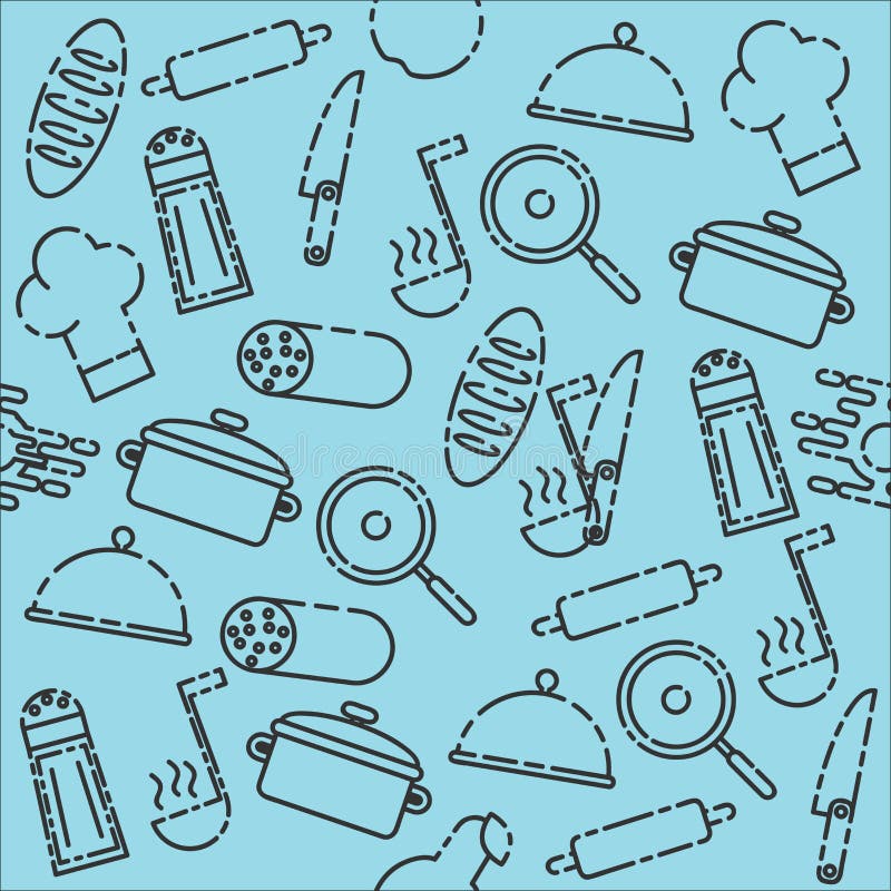 Cooking set pattern stock vector. Illustration of graphic - 78137073