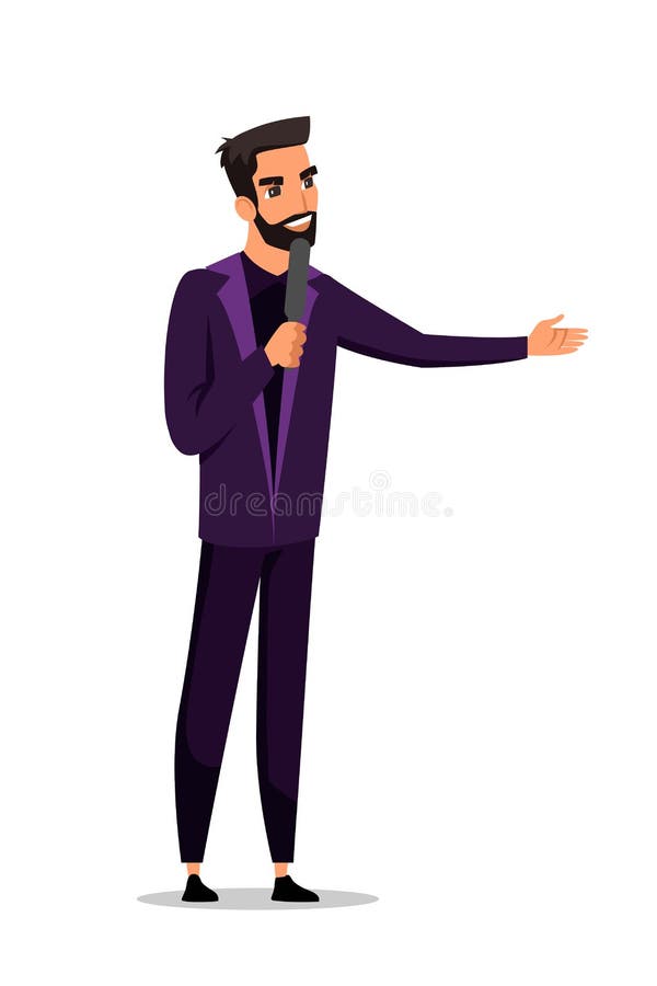 TV Broadcasting Presenter Vector Illustration Stock Vector ...