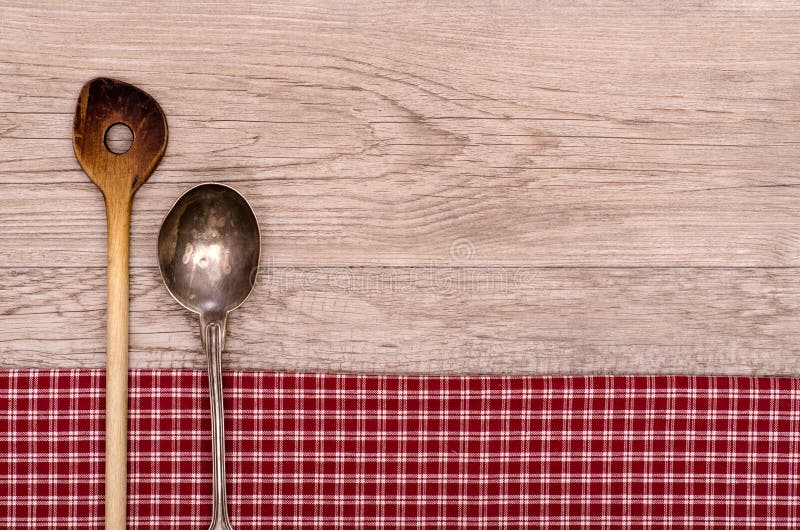 Silver Spoon on a Wooden Board Stock Photo - Image of shabby ...