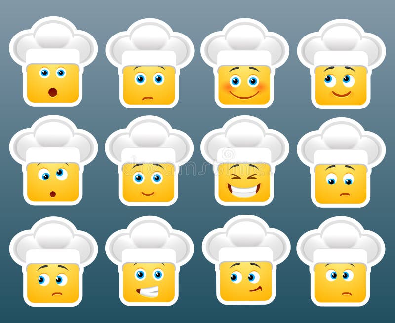 Cooking smile stickers set stock vector. Illustration of emotion - 66833370