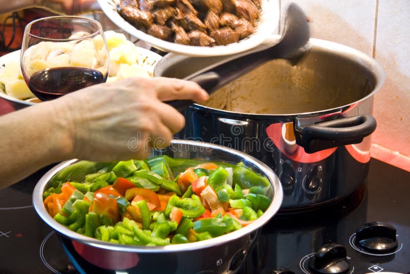 Cooking soup stock photo. Image of ingredient, spoon, close - 5346560