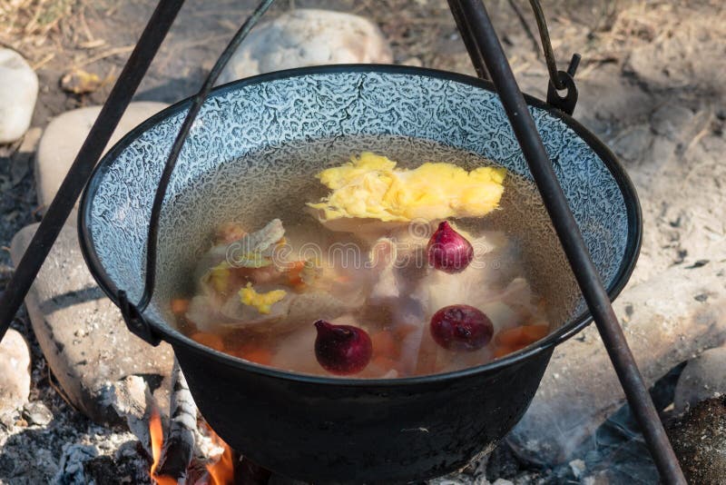 Tea Kettle on Open Fire stock image. Image of spout, flame - 17331427
