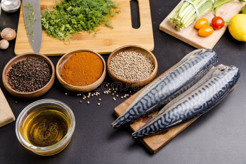 Cooking spices for fish stock photo. Image of cuisine - 191453994