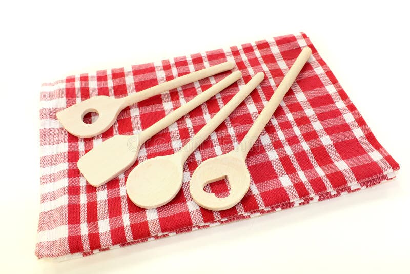 Cooking spoon on a napkin stock photo. Image of kitchen - 28588040