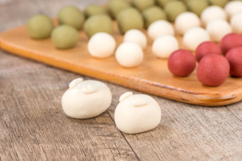The Cooking Step of Making Japanese Dango Dessert Stock Image - Image ...