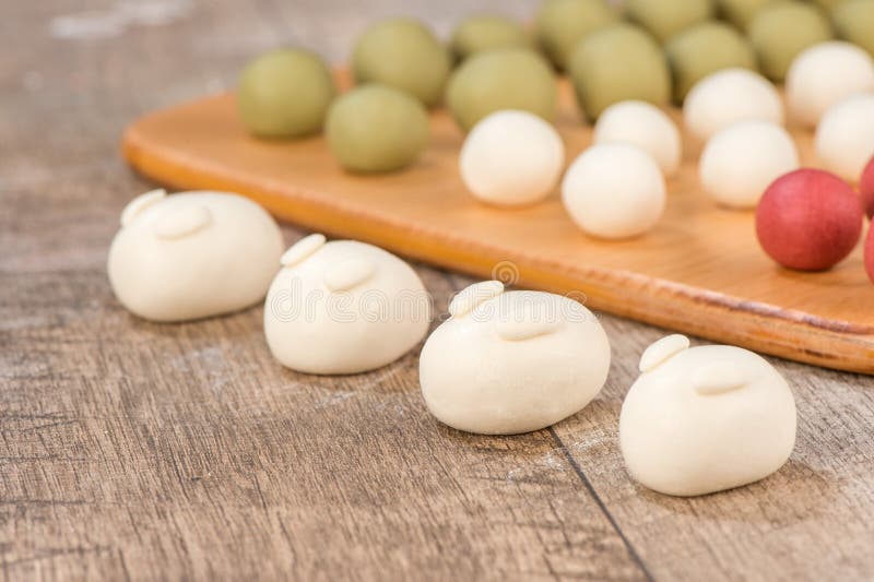 The Cooking Step of Making Japanese Dango Dessert Stock Photo - Image ...