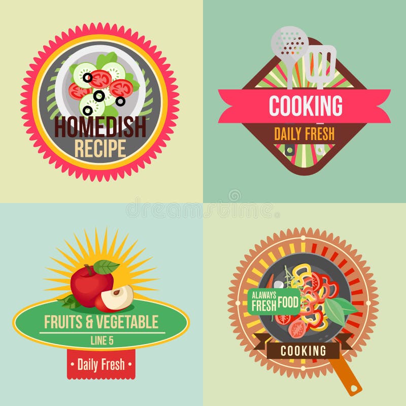 Cooking sticker stock vector. Illustration of badge, gourmet - 77583251