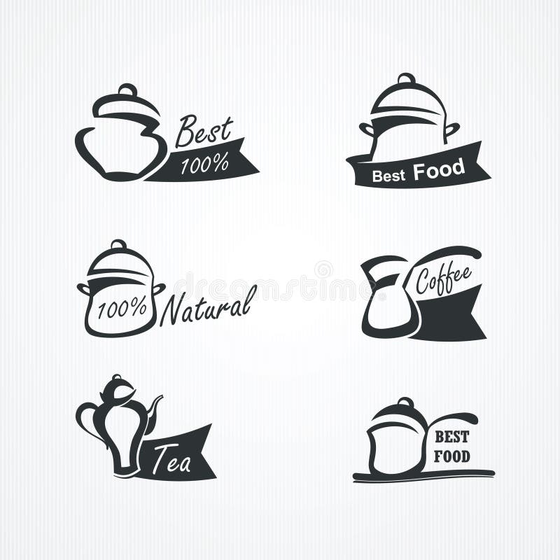 Cooking, Cookery, Cuisine Label Set. Cook, Chef, Kitchen Utensils Icon ...