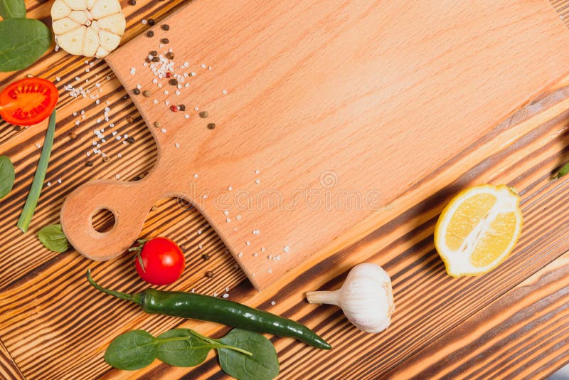 Cooking Table. Background with Spices and Vegetables. Top View Stock ...
