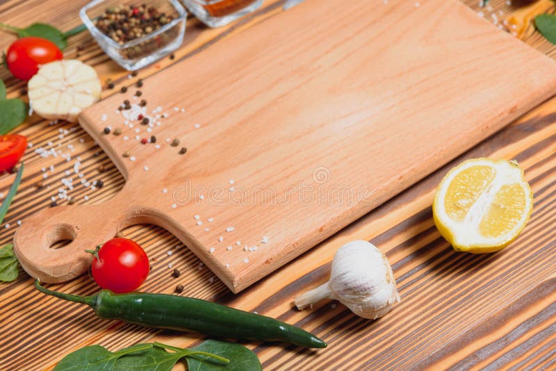 Cooking Table. Background with Spices and Vegetables. Top View Stock ...